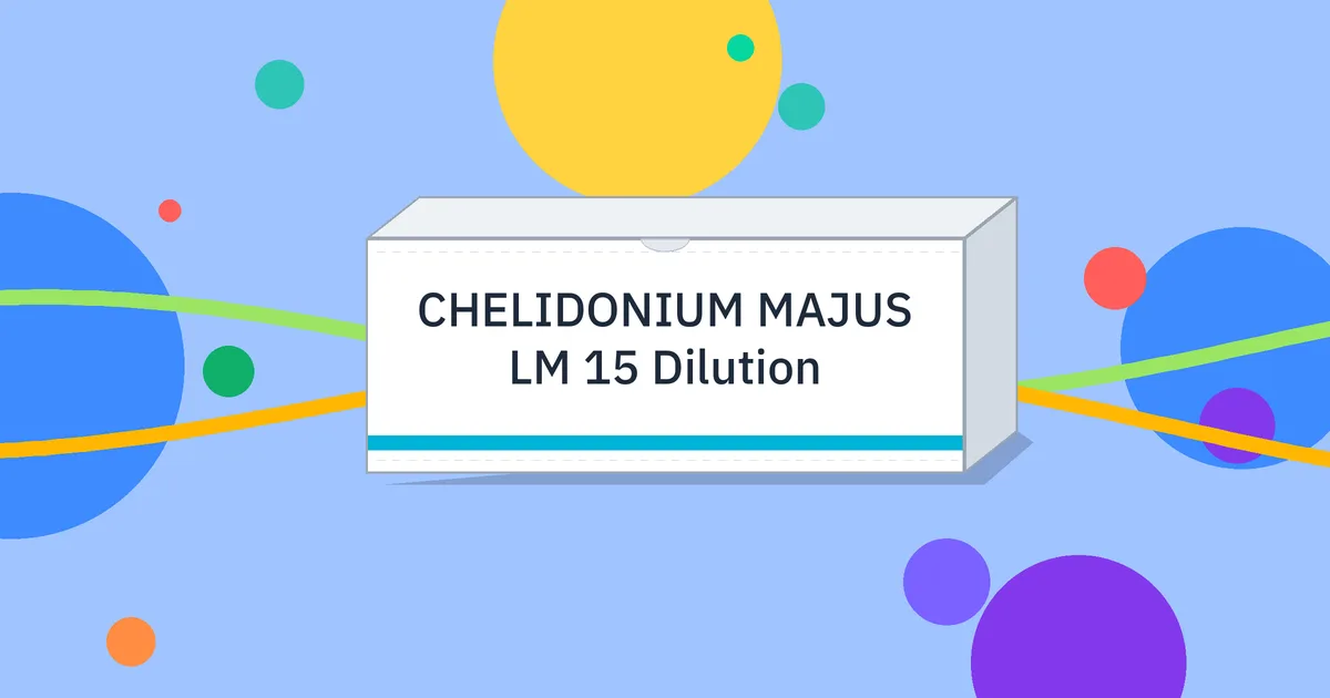 Symbolbild: Packung mit der Aufschrift CHELIDONIUM MAJUS LM 15 Dilution (PZN 12812973) – Verfügbarkeit und Bezug in Apotheken in Frankfurt am Main