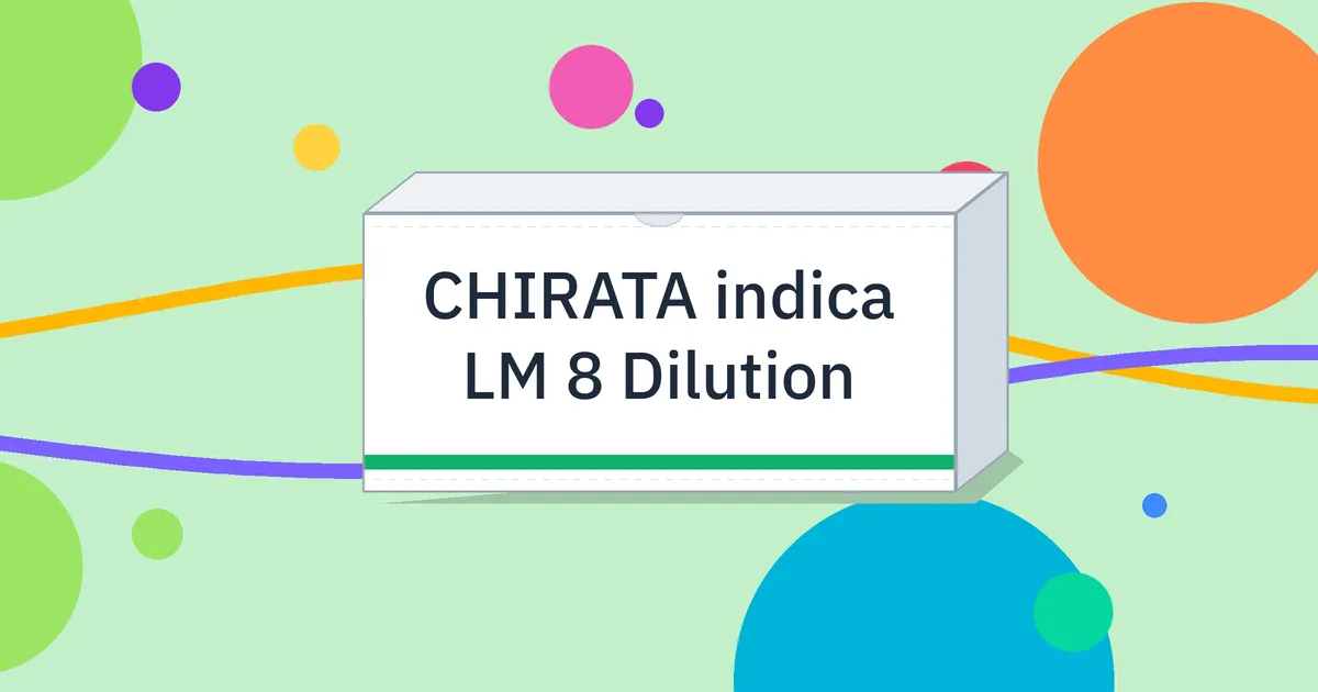 Symbolbild: Packung mit der Aufschrift CHIRATA indica LM 8 Dilution (PZN 13443561) – Verfügbarkeit und Bezug in Apotheken in Frankfurt am Main
