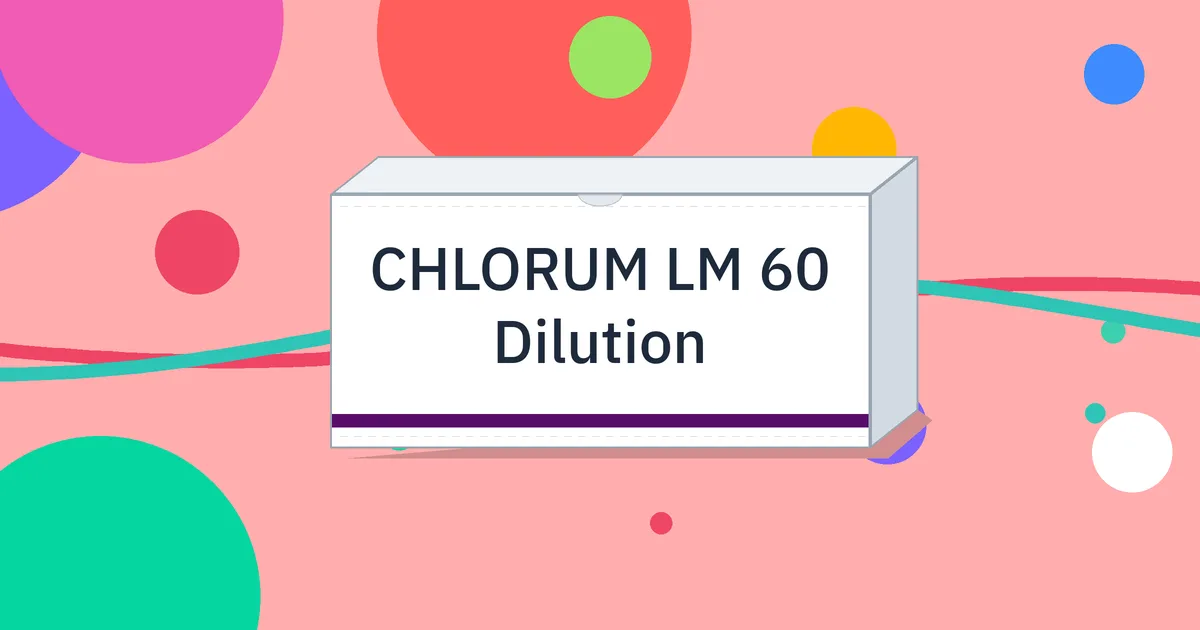 Symbolbild: Packung mit der Aufschrift CHLORUM LM 60 Dilution (PZN 12816698) – Verfügbarkeit und Bezug in Apotheken in Frankfurt am Main