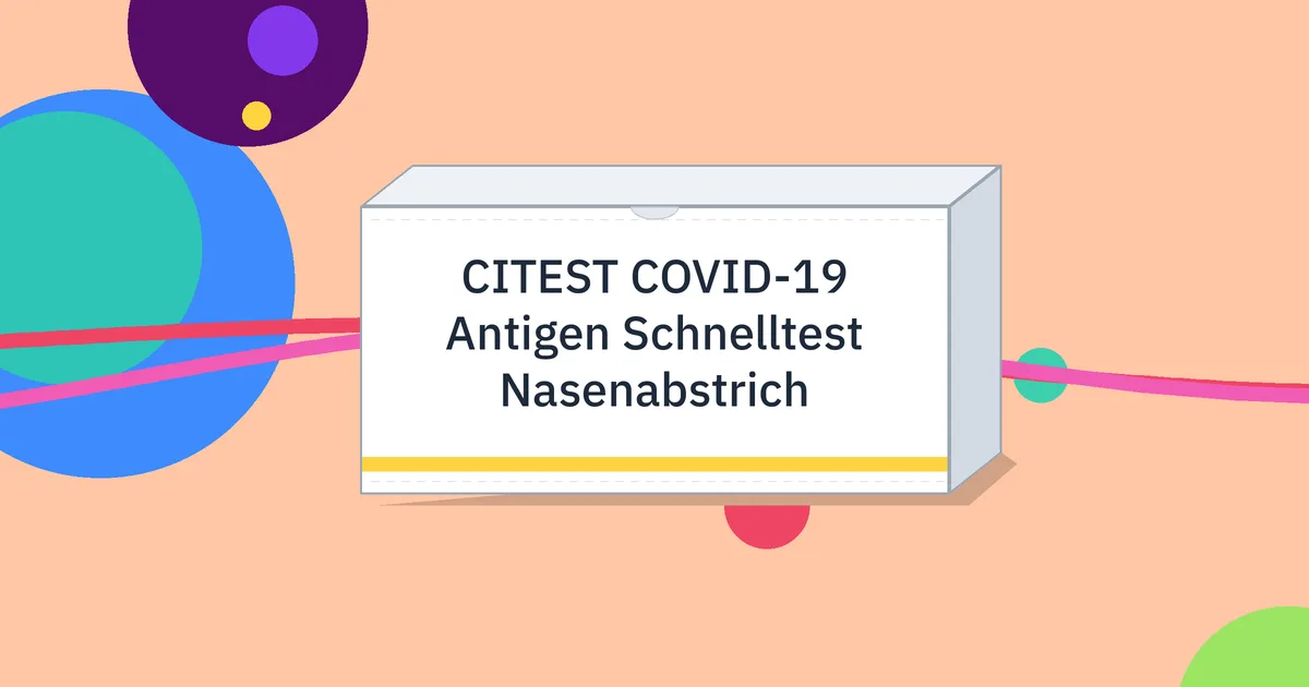 Symbolbild: Packung mit der Aufschrift CITEST COVID-19 Antigen Schnelltest Nasenabstrich (PZN 18229074) – Verfügbarkeit und Bezug in Apotheken in Frankfurt am Main