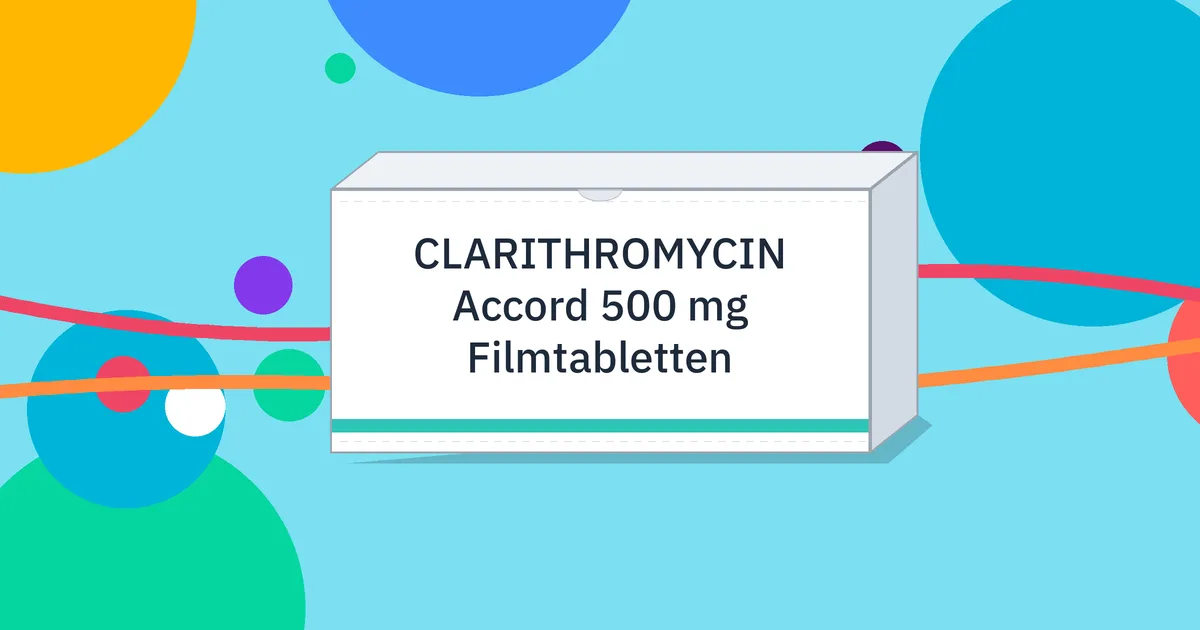 Symbolbild: Packung mit der Aufschrift CLARITHROMYCIN Accord 500 mg Filmtabletten (PZN 13893241) – Verfügbarkeit und Bezug in Apotheken in Frankfurt am Main