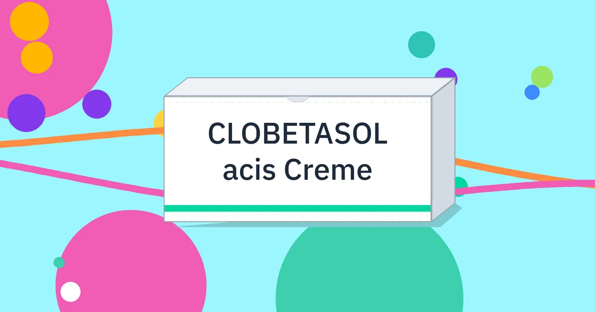 Symbolbild: Packung mit der Aufschrift CLOBETASOL acis Creme (PZN 04883404) – Verfügbarkeit und Bezug in Apotheken in Frankfurt am Main
