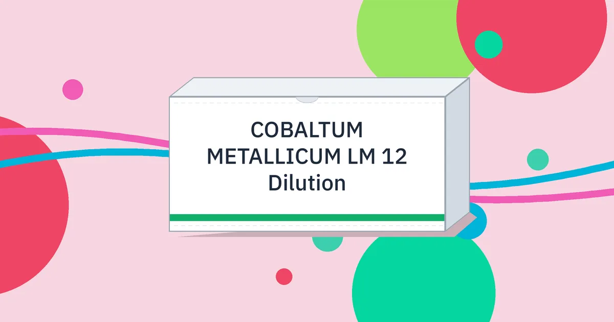 Symbolbild: Packung mit der Aufschrift COBALTUM METALLICUM LM 12 Dilution (PZN 12823103) – Verfügbarkeit und Bezug in Apotheken in Frankfurt am Main