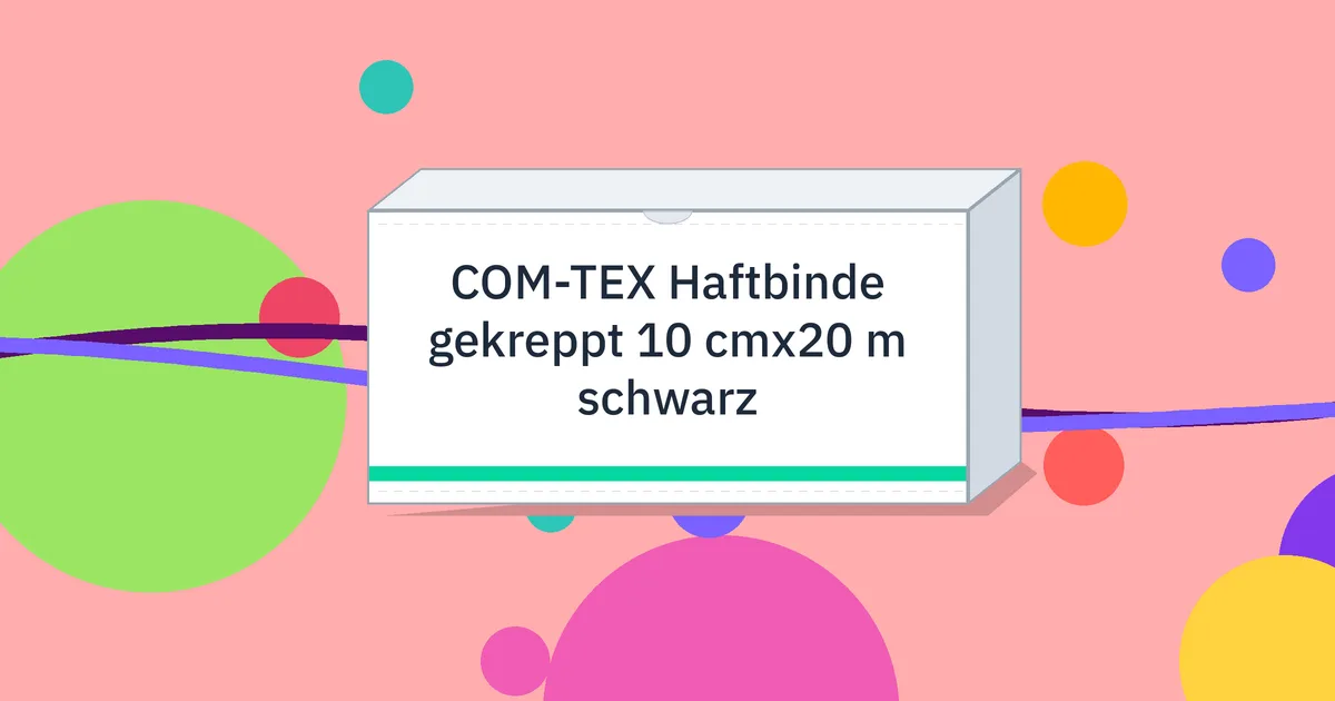 Symbolbild: Packung mit der Aufschrift COM-TEX Haftbinde gekreppt 10 cmx20 m schwarz (PZN 08824746) – Verfügbarkeit und Bezug in Apotheken in Frankfurt am Main