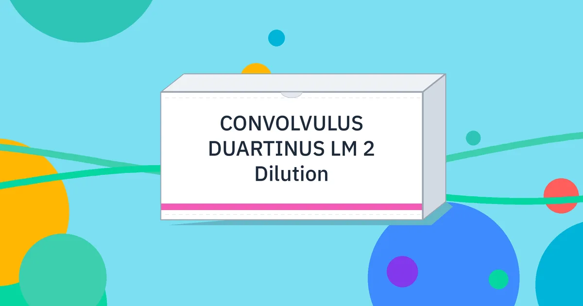 Symbolbild: Packung mit der Aufschrift CONVOLVULUS DUARTINUS LM 2 Dilution (PZN 13450503) – Verfügbarkeit und Bezug in Apotheken in Frankfurt am Main