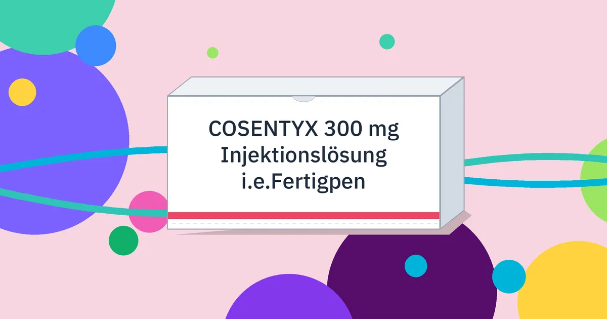 Symbolbild: Packung mit der Aufschrift COSENTYX 300 mg Injektionslösung i.e.Fertigpen (PZN 17864271) – Verfügbarkeit und Bezug in Apotheken in Frankfurt am Main