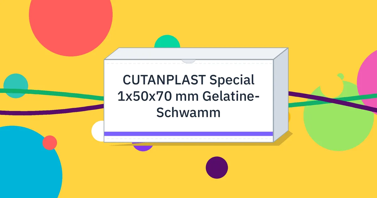 Symbolbild: Packung mit der Aufschrift CUTANPLAST Special 1x50x70 mm Gelatine-Schwamm (PZN 12425271) – Verfügbarkeit und Bezug in Apotheken in Frankfurt am Main