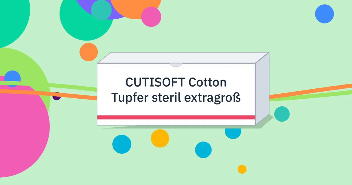 Symbolbild: Packung mit der Aufschrift CUTISOFT Cotton Tupfer steril extragroß (PZN 01715793) – Verfügbarkeit und Bezug in Apotheken in Frankfurt am Main