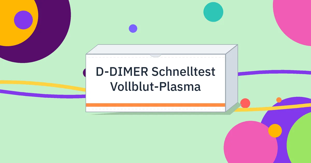 Symbolbild: Packung mit der Aufschrift D-DIMER Schnelltest Vollblut-Plasma (PZN 19850882) – Verfügbarkeit und Bezug in Apotheken in Frankfurt am Main