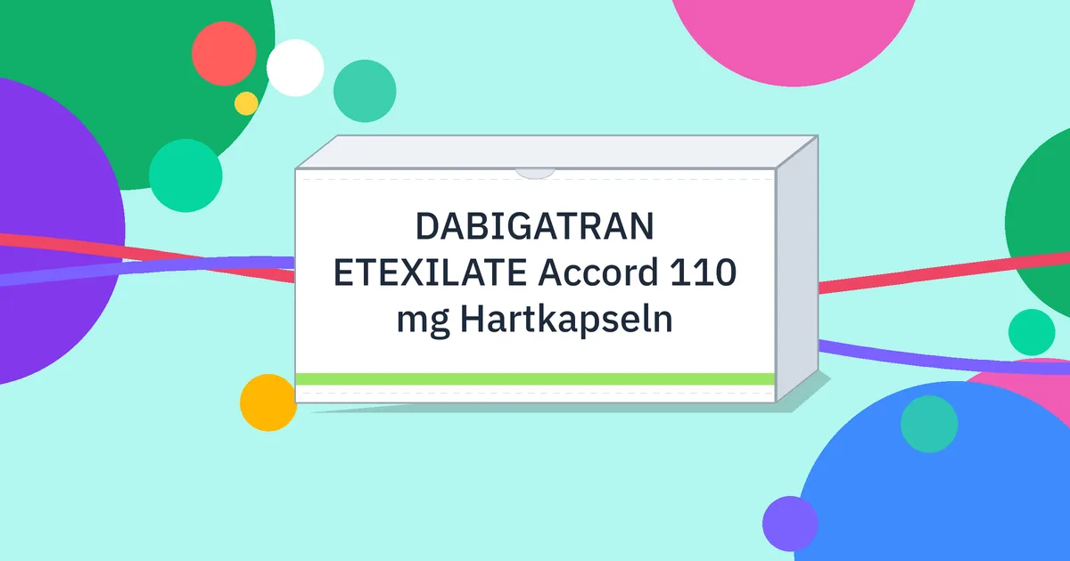 Symbolbild: Packung mit der Aufschrift DABIGATRAN ETEXILATE Accord 110 mg Hartkapseln (PZN 19439253) – Verfügbarkeit und Bezug in Apotheken in Frankfurt am Main