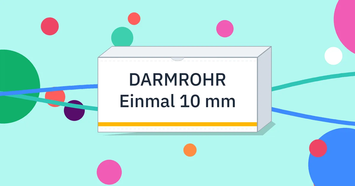 Symbolbild: Packung mit der Aufschrift DARMROHR Einmal 10 mm (PZN 01726242) – Verfügbarkeit und Bezug in Apotheken in Frankfurt am Main