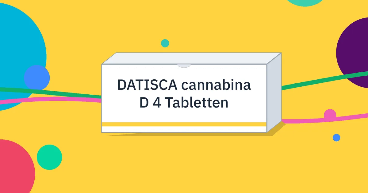 Symbolbild: Packung mit der Aufschrift DATISCA cannabina D 4 Tabletten (PZN 02897885) – Verfügbarkeit und Bezug in Apotheken in Frankfurt am Main