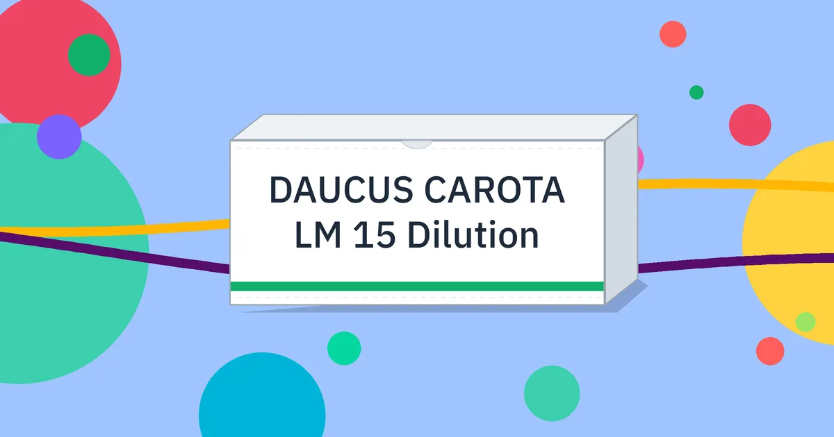 Symbolbild: Packung mit der Aufschrift DAUCUS CAROTA LM 15 Dilution (PZN 13462877) – Verfügbarkeit und Bezug in Apotheken in Frankfurt am Main