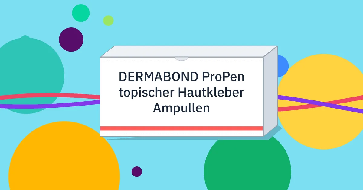 Symbolbild: Packung mit der Aufschrift DERMABOND ProPen topischer Hautkleber Ampullen (PZN 11130036) – Verfügbarkeit und Bezug in Apotheken in Frankfurt am Main