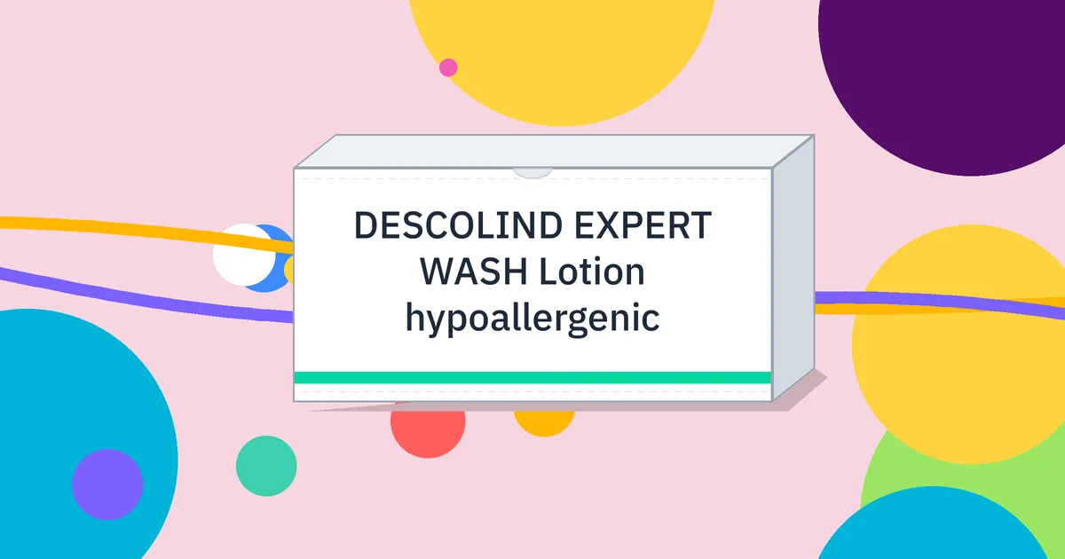 Symbolbild: Packung mit der Aufschrift DESCOLIND EXPERT WASH Lotion hypoallergenic (PZN 16660891) – Verfügbarkeit und Bezug in Apotheken in Frankfurt am Main