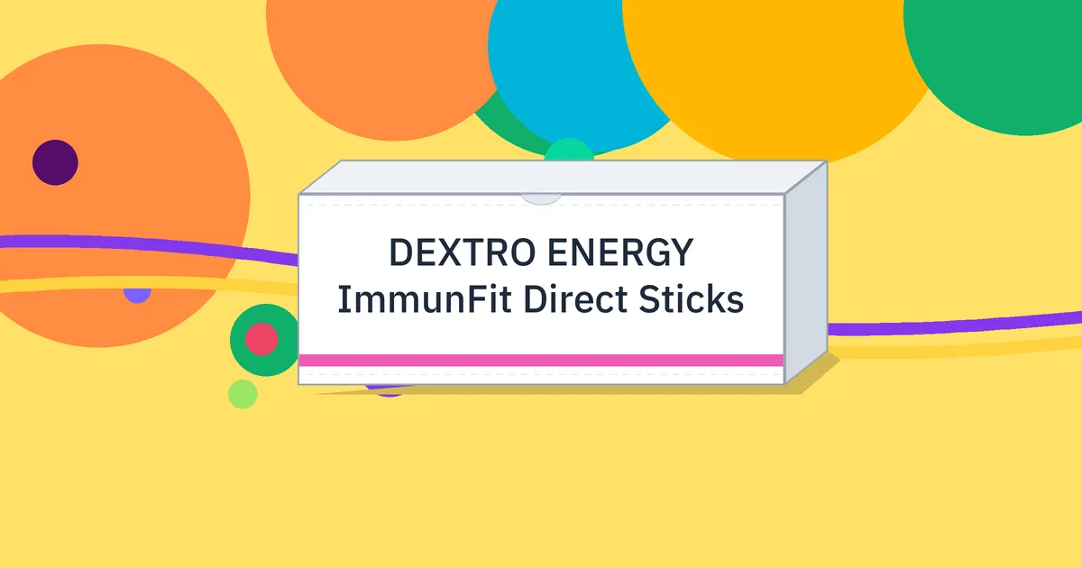 Symbolbild: Packung mit der Aufschrift DEXTRO ENERGY ImmunFit Direct Sticks (PZN 17565491) – Verfügbarkeit und Bezug in Apotheken in Frankfurt am Main