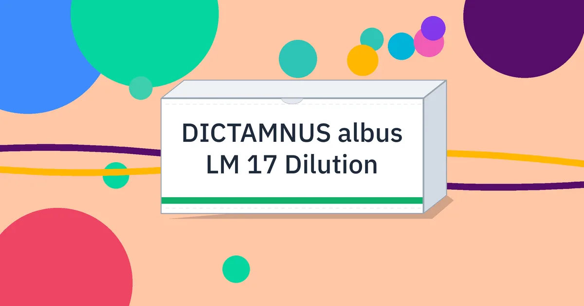 Symbolbild: Packung mit der Aufschrift DICTAMNUS albus LM 17 Dilution (PZN 13464741) – Verfügbarkeit und Bezug in Apotheken in Frankfurt am Main