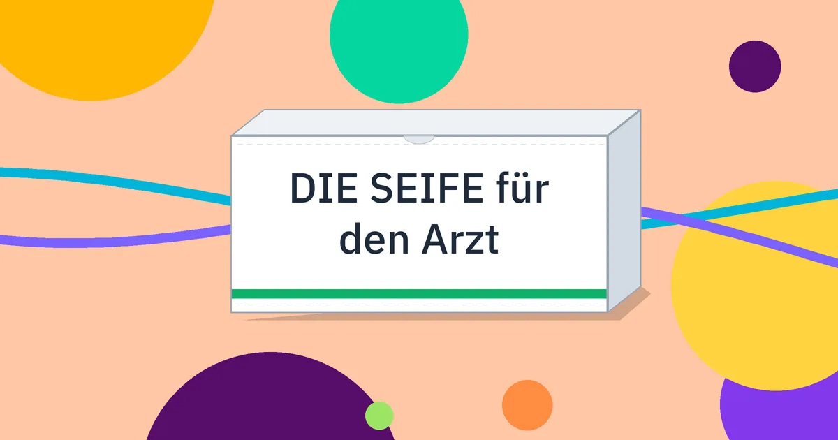 Symbolbild: Packung mit der Aufschrift DIE SEIFE für den Arzt (PZN 18081921) – Verfügbarkeit und Bezug in Apotheken in Frankfurt am Main