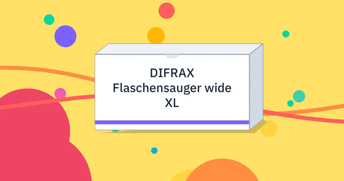 Symbolbild: Packung mit der Aufschrift DIFRAX Flaschensauger wide XL (PZN 12518311) – Verfügbarkeit und Bezug in Apotheken in Frankfurt am Main