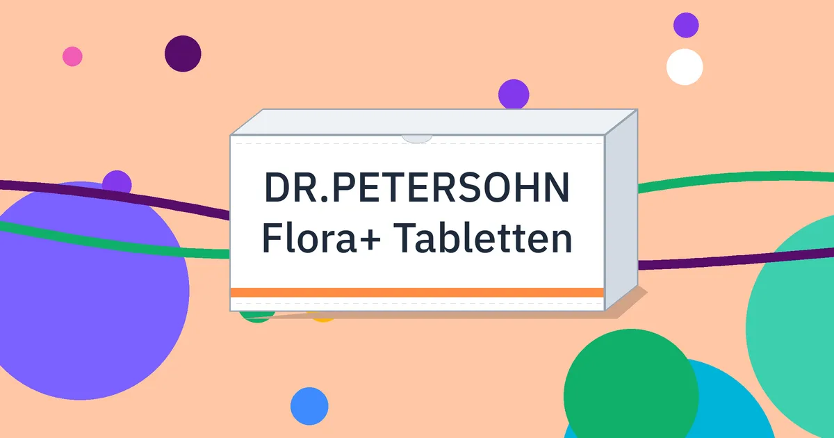 Symbolbild: Packung mit der Aufschrift DR.PETERSOHN Flora+ Tabletten (PZN 20302714) – Verfügbarkeit und Bezug in Apotheken in Frankfurt am Main