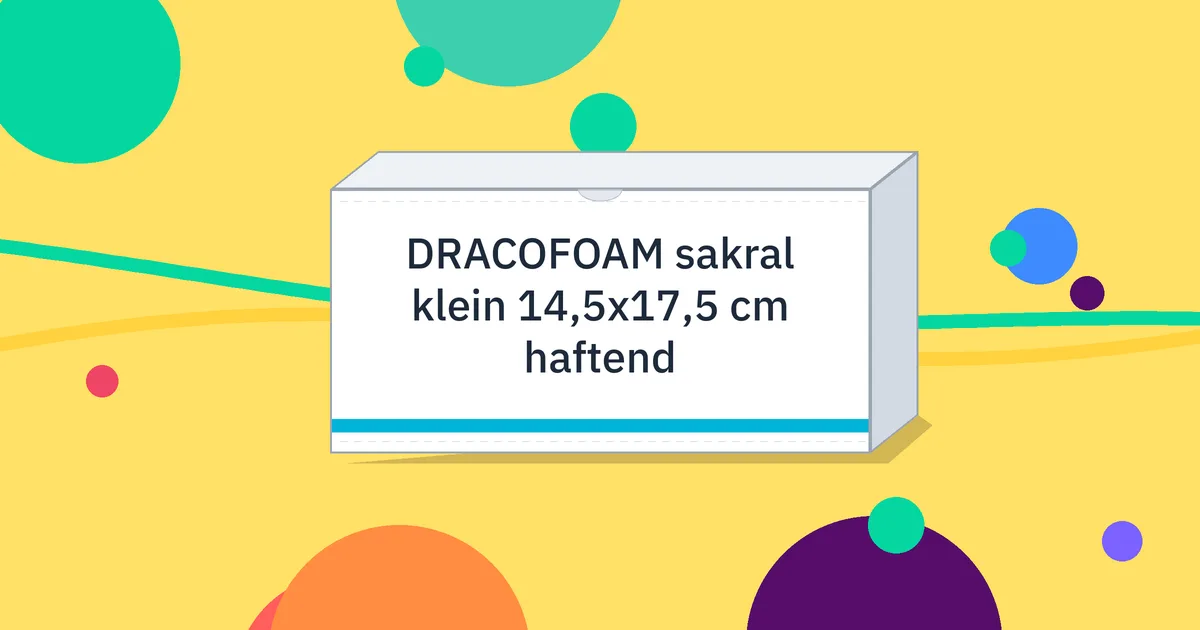 Symbolbild: Packung mit der Aufschrift DRACOFOAM sakral klein 14,5x17,5 cm haftend (PZN 18712020) – Verfügbarkeit und Bezug in Apotheken in Frankfurt am Main