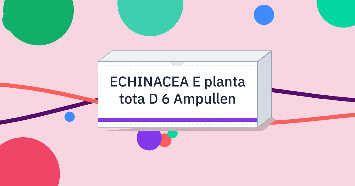 Symbolbild: Packung mit der Aufschrift ECHINACEA E planta tota D 6 Ampullen (PZN 02884463) – Verfügbarkeit und Bezug in Apotheken in Frankfurt am Main