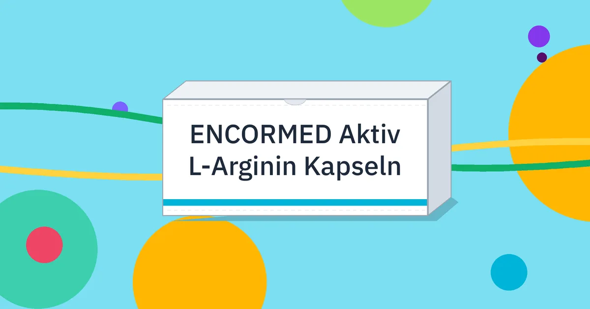 Symbolbild: Packung mit der Aufschrift ENCORMED Aktiv L-Arginin Kapseln (PZN 14287689) – Verfügbarkeit und Bezug in Apotheken in Frankfurt am Main