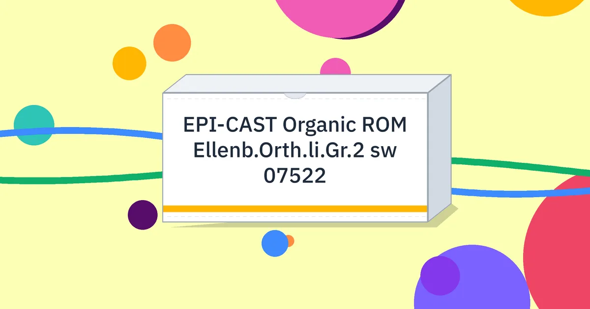 Symbolbild: Packung mit der Aufschrift EPI-CAST Organic ROM Ellenb.Orth.li.Gr.2 sw 07522 (PZN 20835190) – Verfügbarkeit und Bezug in Apotheken in Frankfurt am Main