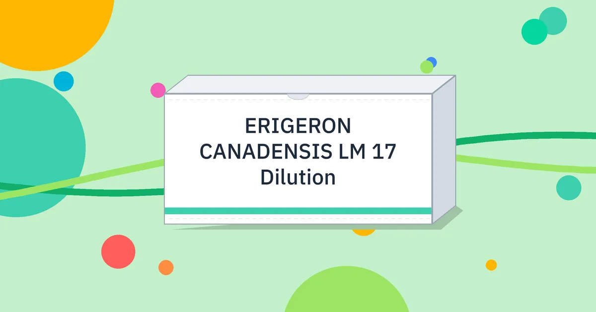 Symbolbild: Packung mit der Aufschrift ERIGERON CANADENSIS LM 17 Dilution (PZN 13478163) – Verfügbarkeit und Bezug in Apotheken in Frankfurt am Main