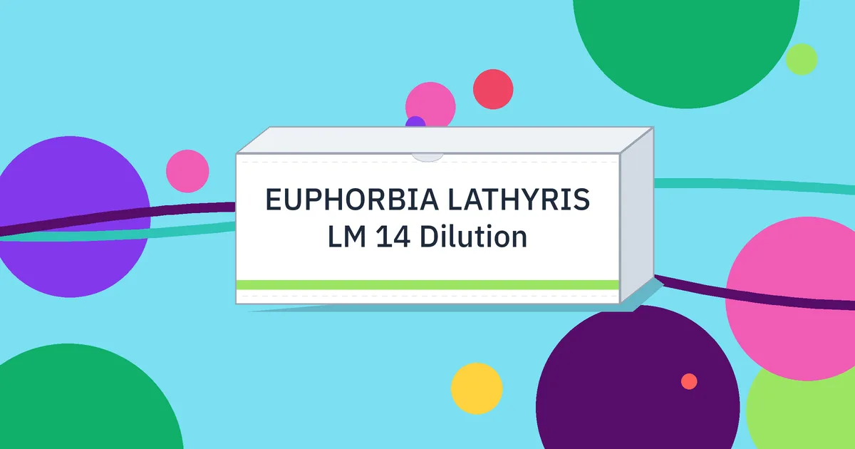 Symbolbild: Packung mit der Aufschrift EUPHORBIA LATHYRIS LM 14 Dilution (PZN 13482319) – Verfügbarkeit und Bezug in Apotheken in Frankfurt am Main