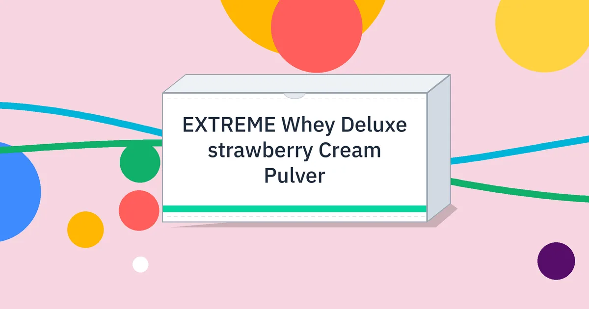 Symbolbild: Packung mit der Aufschrift EXTREME Whey Deluxe strawberry Cream Pulver (PZN 09208943) – Verfügbarkeit und Bezug in Apotheken in Frankfurt am Main