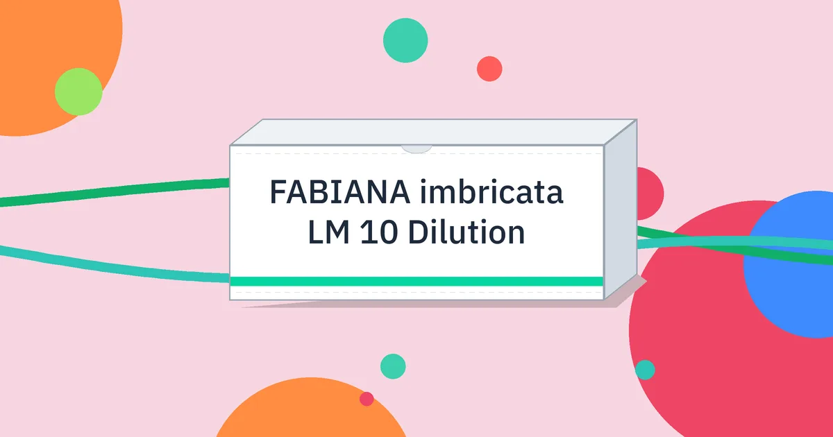 Symbolbild: Packung mit der Aufschrift FABIANA imbricata LM 10 Dilution (PZN 13485536) – Verfügbarkeit und Bezug in Apotheken in Frankfurt am Main