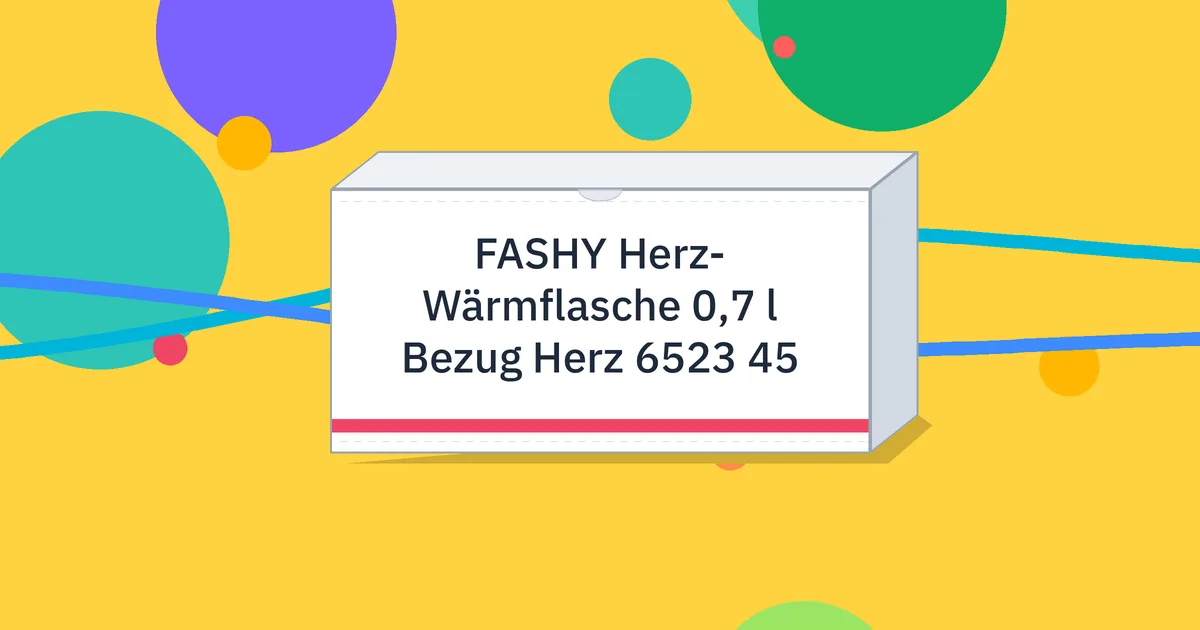 Symbolbild: Packung mit der Aufschrift FASHY Herz-Wärmflasche 0,7 l Bezug Herz 6523 45 (PZN 19136908) – Verfügbarkeit und Bezug in Apotheken in Frankfurt am Main