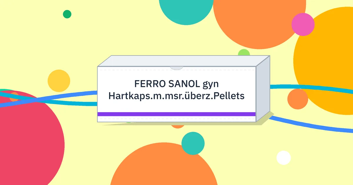Symbolbild: Packung mit der Aufschrift FERRO SANOL gyn Hartkaps.m.msr.überz.Pellets (PZN 00450246) – Verfügbarkeit und Bezug in Apotheken in Frankfurt am Main