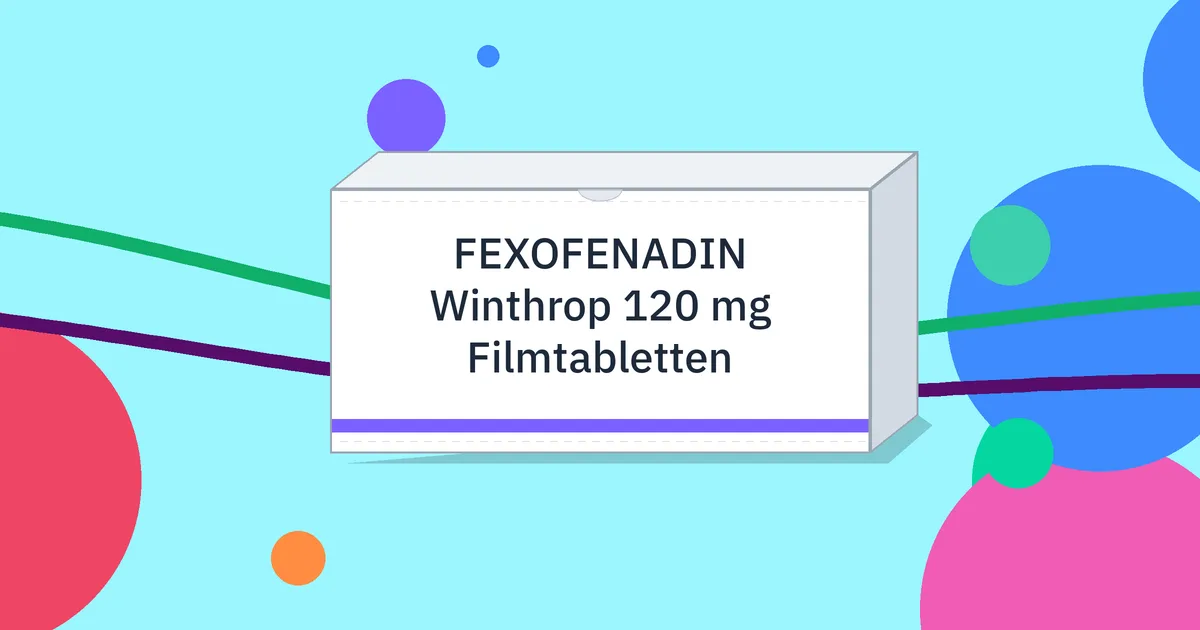 Symbolbild: Packung mit der Aufschrift FEXOFENADIN Winthrop 120 mg Filmtabletten (PZN 00053982) – Verfügbarkeit und Bezug in Apotheken in Frankfurt am Main