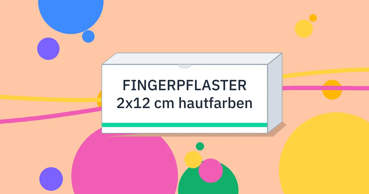 Symbolbild: Packung mit der Aufschrift FINGERPFLASTER 2x12 cm hautfarben (PZN 19268969) – Verfügbarkeit und Bezug in Apotheken in Frankfurt am Main