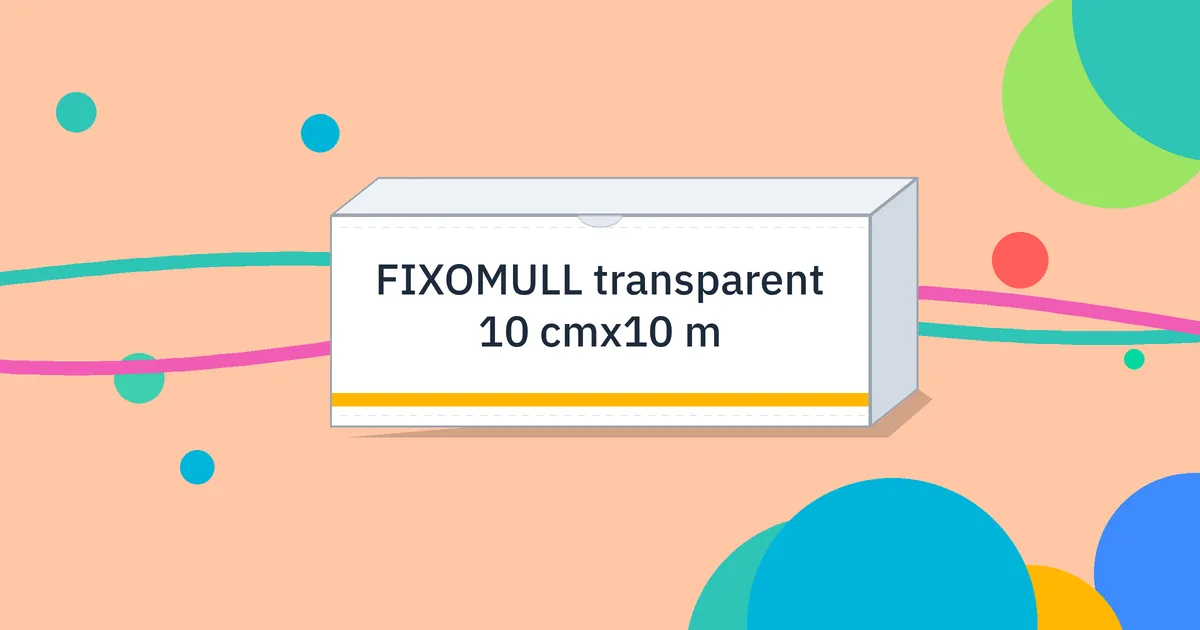 Symbolbild: Packung mit der Aufschrift FIXOMULL transparent 10 cmx10 m (PZN 18127155) – Verfügbarkeit und Bezug in Apotheken in Frankfurt am Main