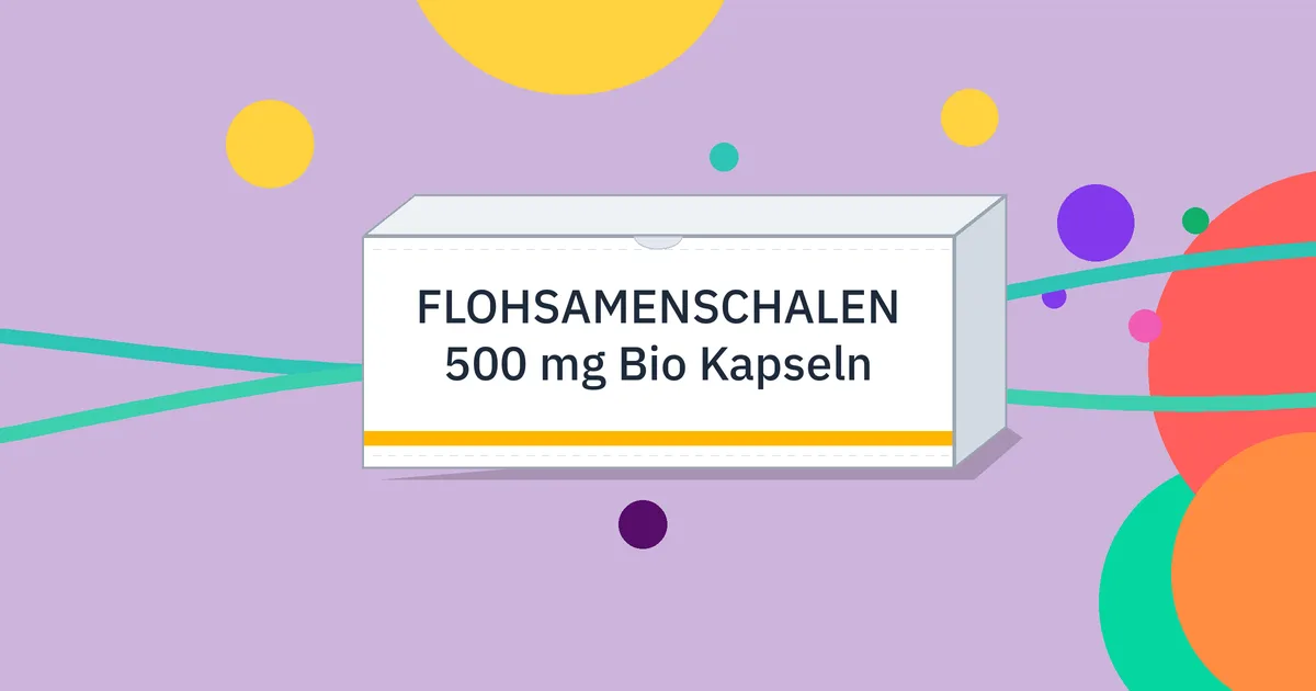 Symbolbild: Packung mit der Aufschrift FLOHSAMENSCHALEN 500 mg Bio Kapseln (PZN 18094852) – Verfügbarkeit und Bezug in Apotheken in Frankfurt am Main