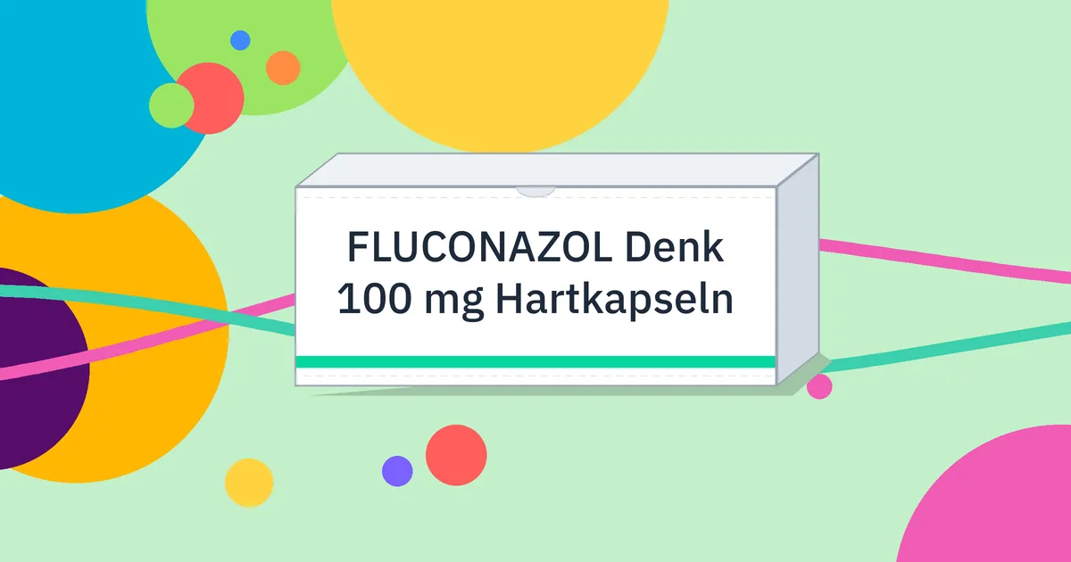 Symbolbild: Packung mit der Aufschrift FLUCONAZOL Denk 100 mg Hartkapseln (PZN 11240888) – Verfügbarkeit und Bezug in Apotheken in Frankfurt am Main