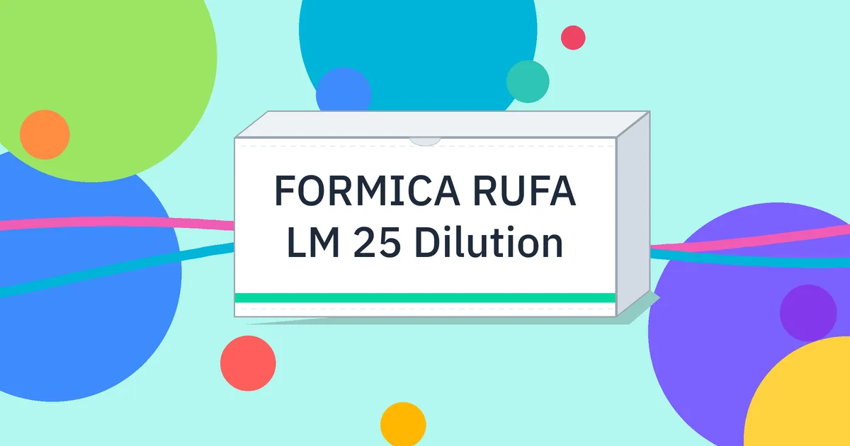 Symbolbild: Packung mit der Aufschrift FORMICA RUFA LM 25 Dilution (PZN 12874106) – Verfügbarkeit und Bezug in Apotheken in Frankfurt am Main