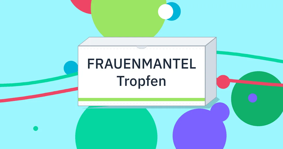 Symbolbild: Packung mit der Aufschrift FRAUENMANTEL Tropfen (PZN 11072876) – Verfügbarkeit und Bezug in Apotheken in Frankfurt am Main