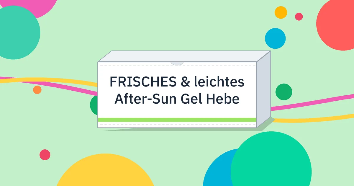 Symbolbild: Packung mit der Aufschrift FRISCHES & leichtes After-Sun Gel Hebe (PZN 20417676) – Verfügbarkeit und Bezug in Apotheken in Frankfurt am Main
