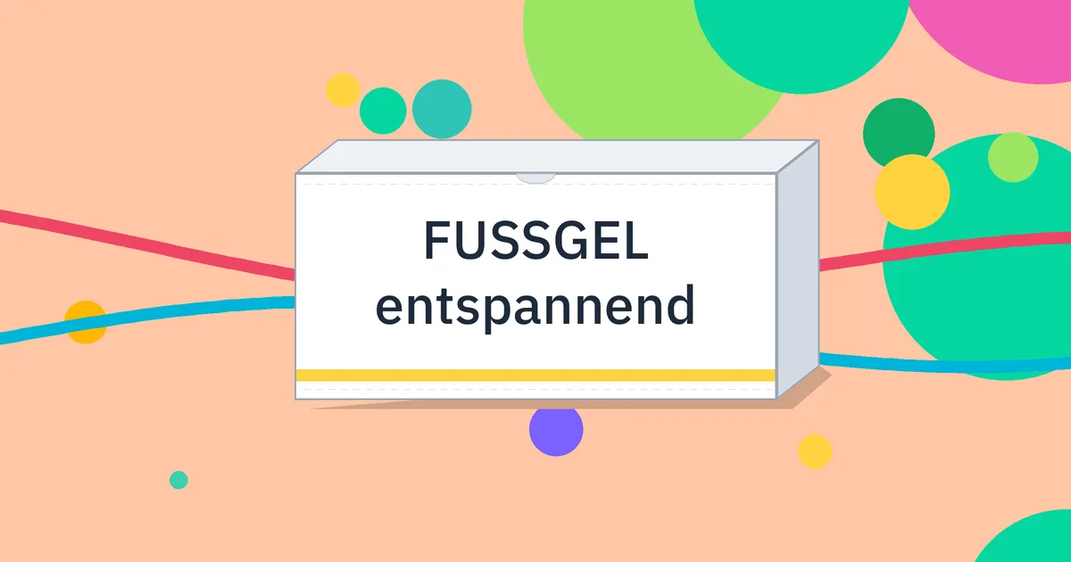 Symbolbild: Packung mit der Aufschrift FUSSGEL entspannend (PZN 06155117) – Verfügbarkeit und Bezug in Apotheken in Frankfurt am Main