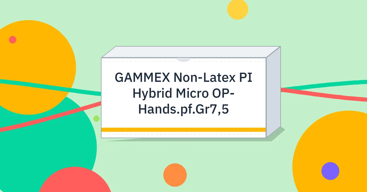 Symbolbild: Packung mit der Aufschrift GAMMEX Non-Latex PI Hybrid Micro OP-Hands.pf.Gr7,5 (PZN 18912641) – Verfügbarkeit und Bezug in Apotheken in Frankfurt am Main