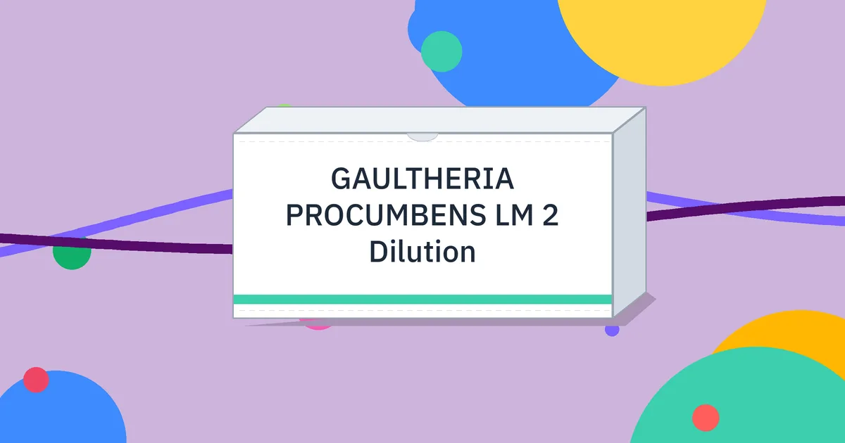 Symbolbild: Packung mit der Aufschrift GAULTHERIA PROCUMBENS LM 2 Dilution (PZN 13498869) – Verfügbarkeit und Bezug in Apotheken in Frankfurt am Main
