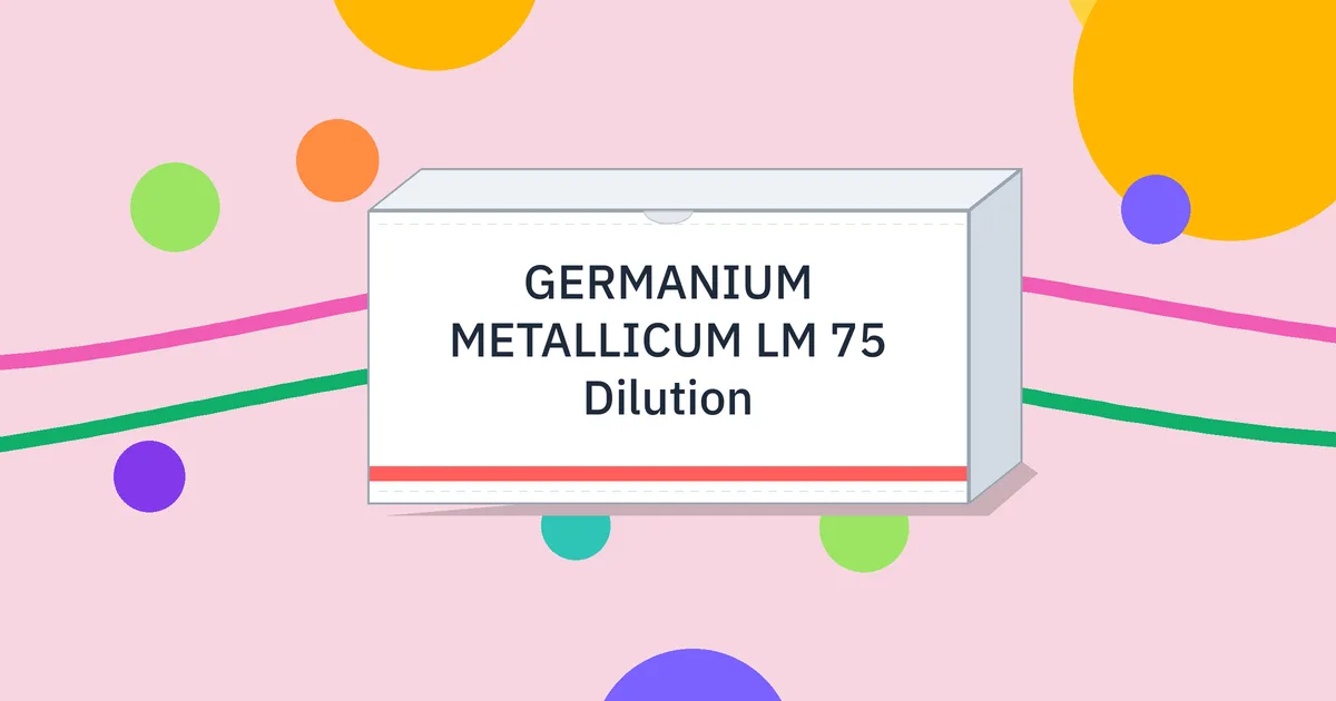 Symbolbild: Packung mit der Aufschrift GERMANIUM METALLICUM LM 75 Dilution (PZN 12877435) – Verfügbarkeit und Bezug in Apotheken in Frankfurt am Main