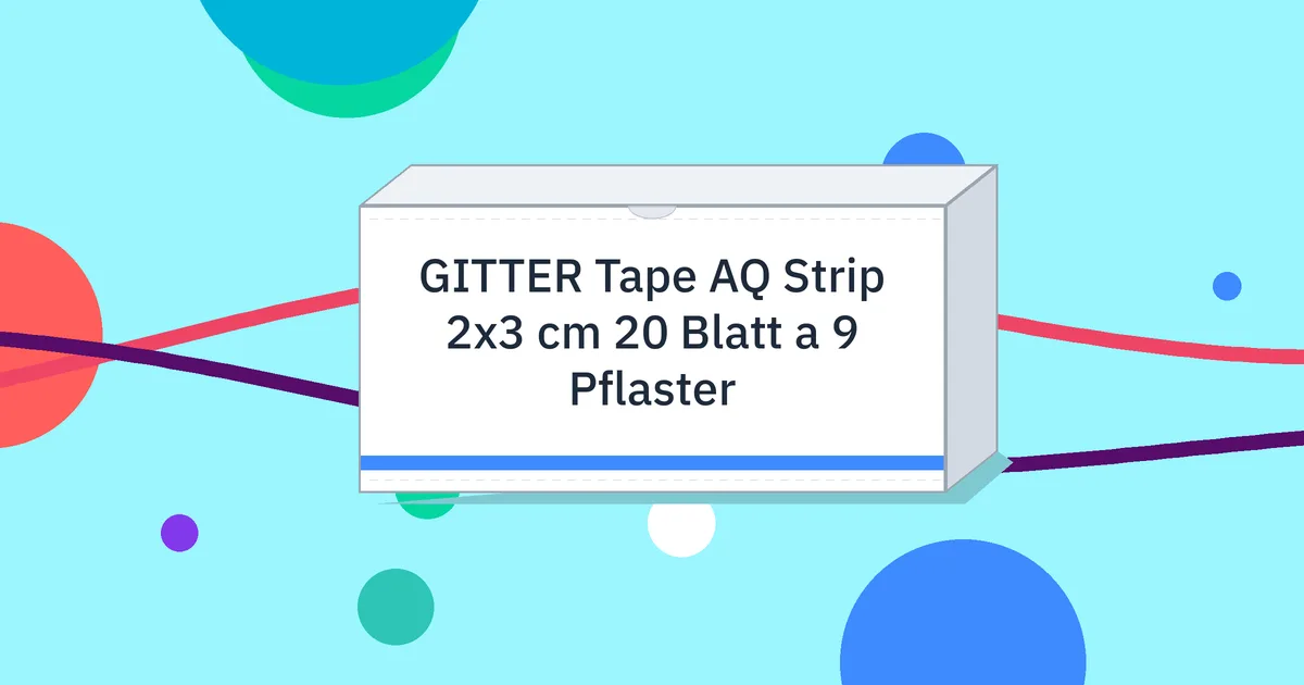Symbolbild: Packung mit der Aufschrift GITTER Tape AQ Strip 2x3 cm 20 Blatt a 9 Pflaster (PZN 12148009) – Verfügbarkeit und Bezug in Apotheken in Frankfurt am Main