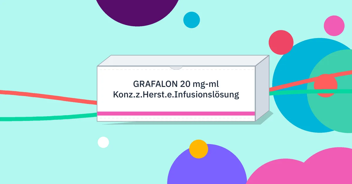 Symbolbild: Packung mit der Aufschrift GRAFALON 20 mg-ml Konz.z.Herst.e.Infusionslösung (PZN 11512476) – Verfügbarkeit und Bezug in Apotheken in Frankfurt am Main
