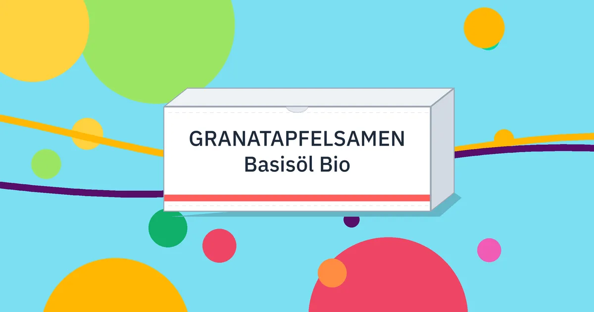 Symbolbild: Packung mit der Aufschrift GRANATAPFELSAMEN Basisöl Bio (PZN 17437706) – Verfügbarkeit und Bezug in Apotheken in Frankfurt am Main