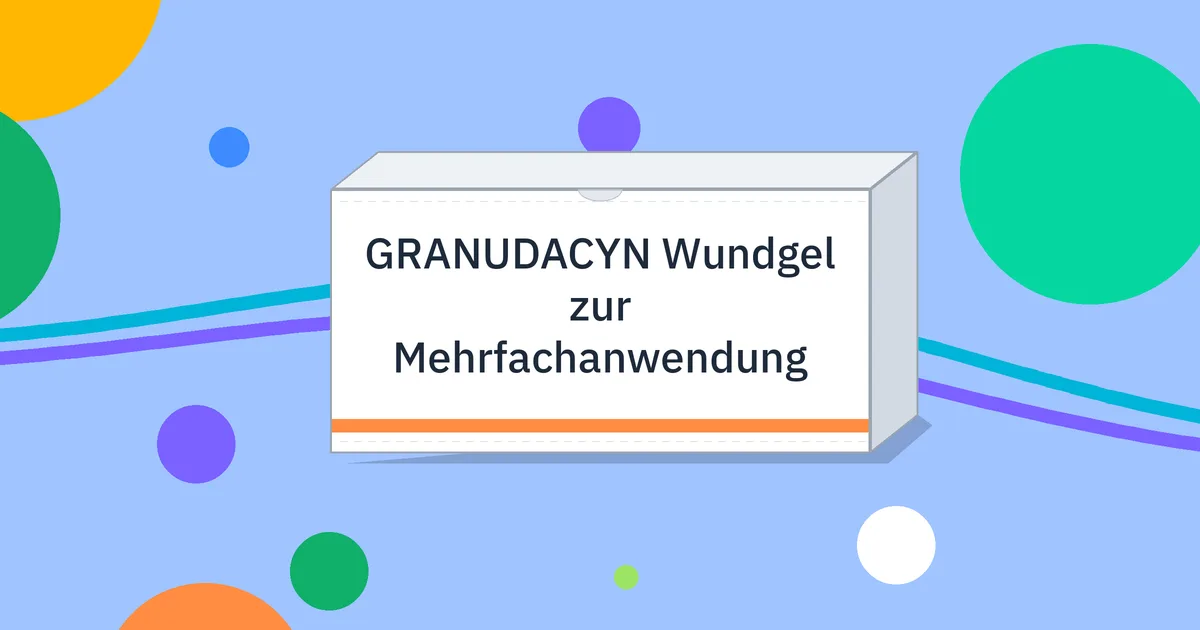 Symbolbild: Packung mit der Aufschrift GRANUDACYN Wundgel zur Mehrfachanwendung (PZN 13909203) – Verfügbarkeit und Bezug in Apotheken in Frankfurt am Main